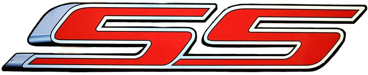 Chevy SS Super Sport in Red Full Size Wall Emblem Art 34" by 7" 5th Ge ...